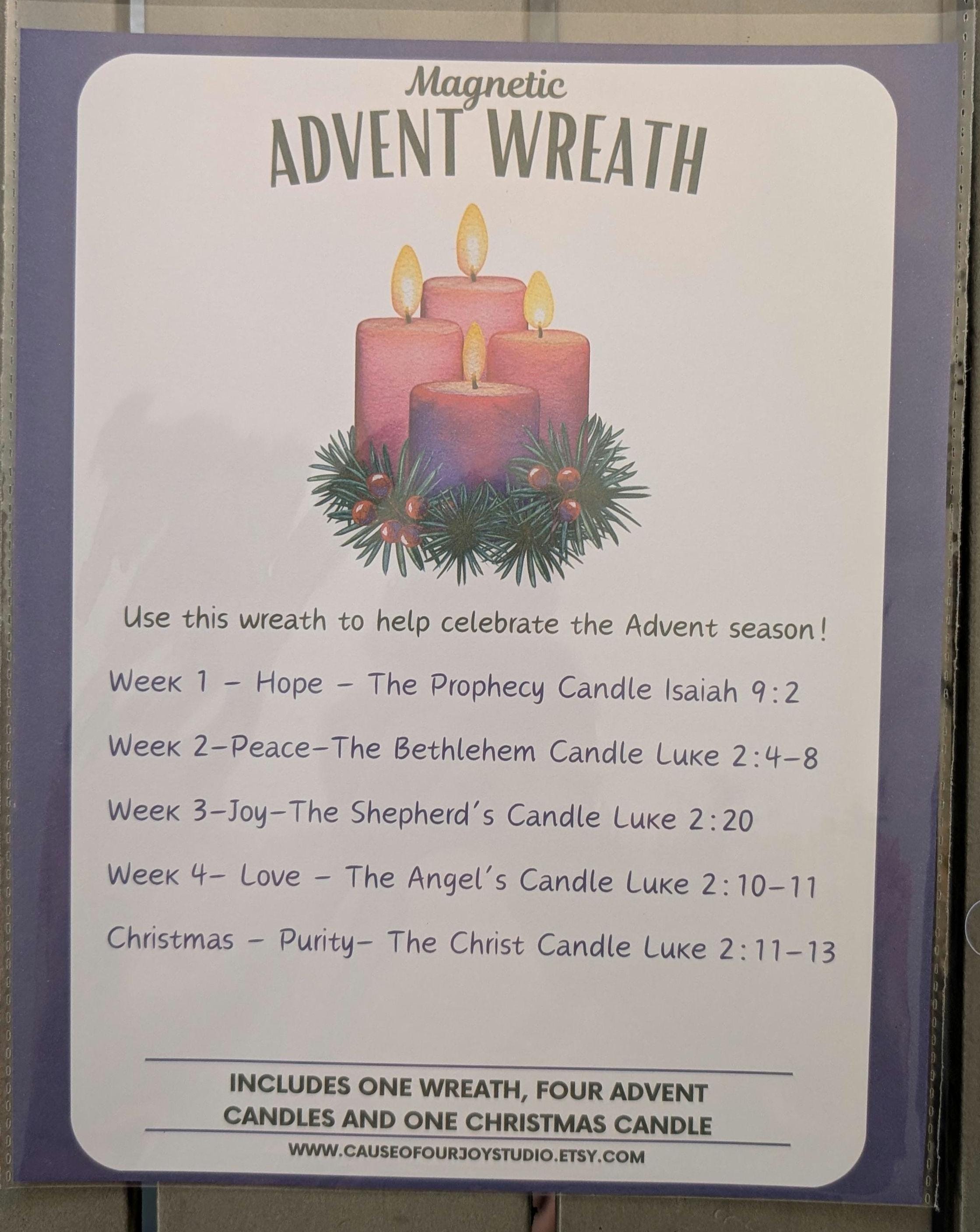 Magnetic Advent Wreath, Catholic Advent Wreath, Advent, Catholic Gift ...