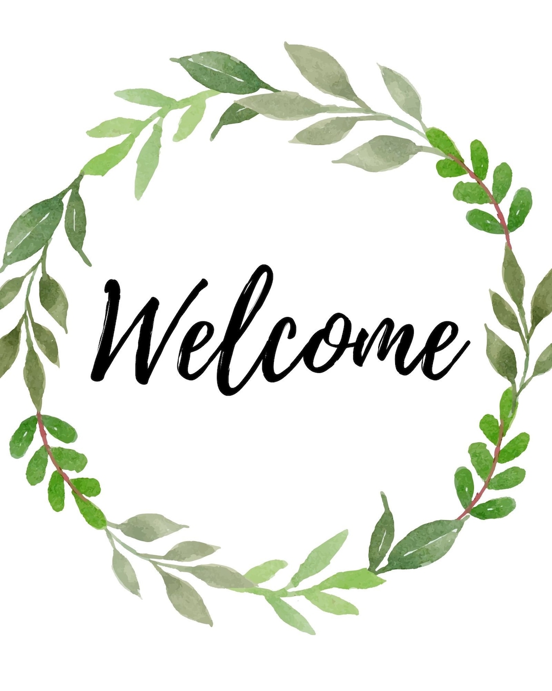 Printable Welcome Wreath- Digital Download PDF - Etsy