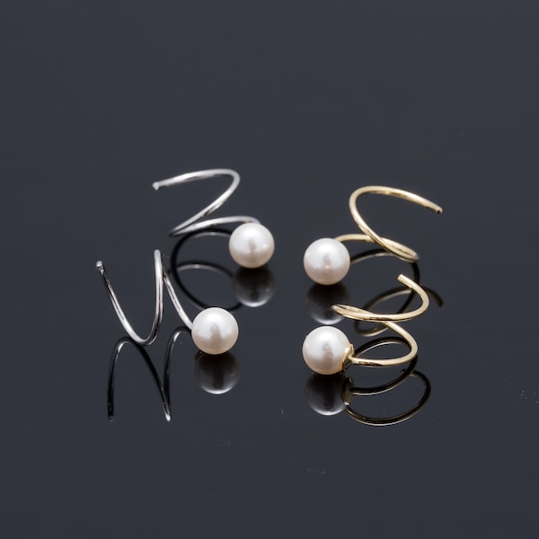 Double Pearl Earring - Etsy
