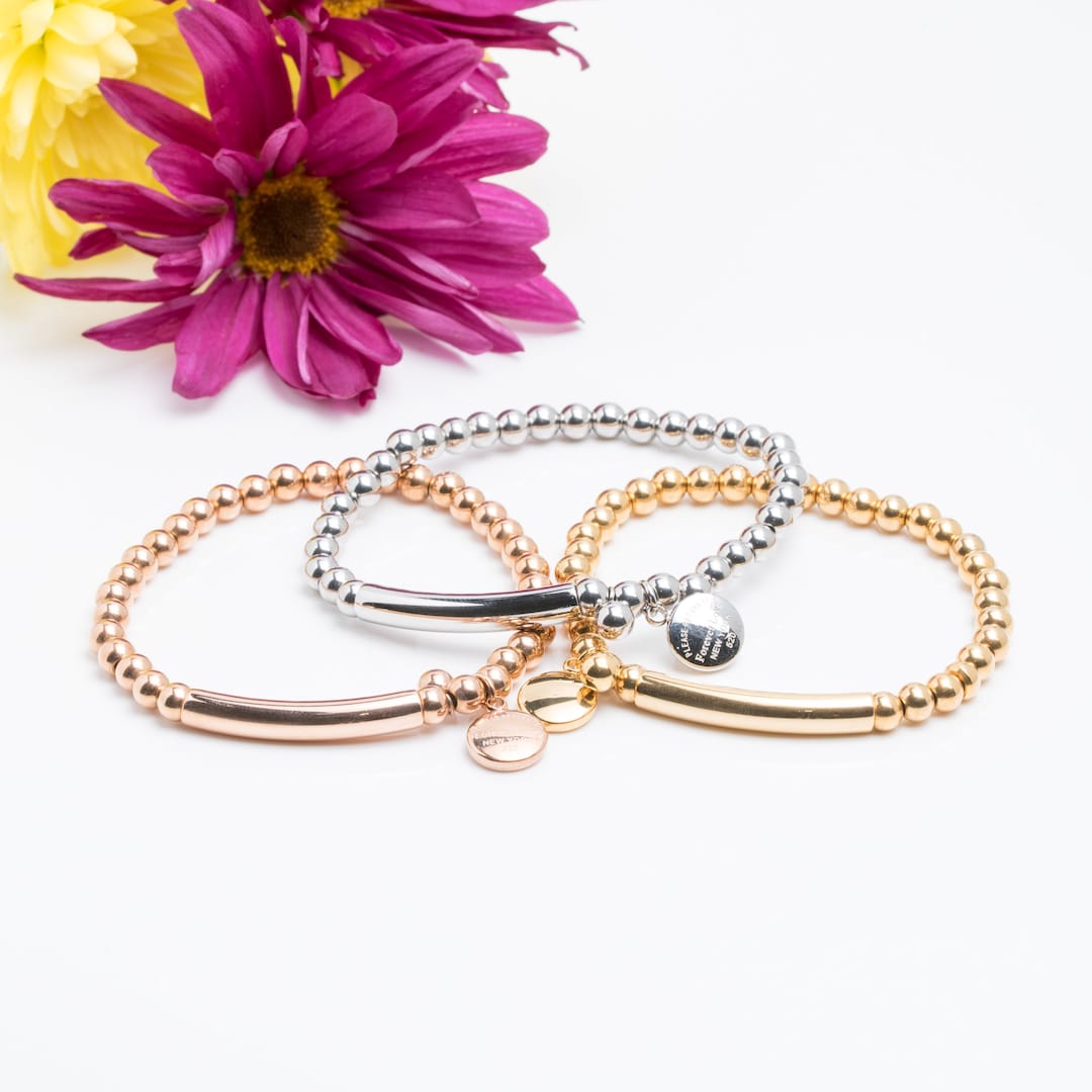 Stainless Steel Elastic Bracelet, Elastic Gold-silver-rose Gold ...