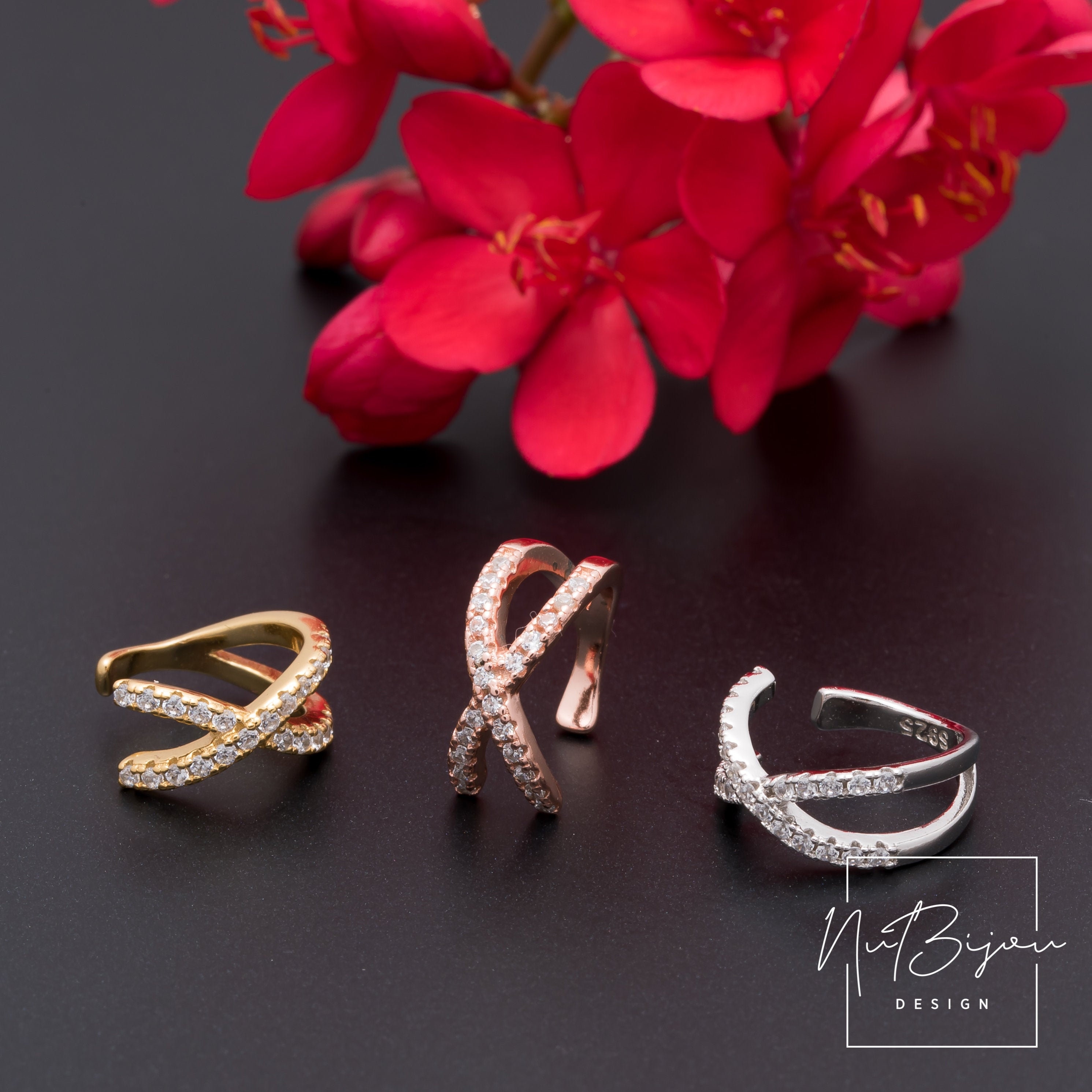 CZ Ear Cuff Sterling Silver Ear Cuff Upper Ear Cuff Fast | Etsy