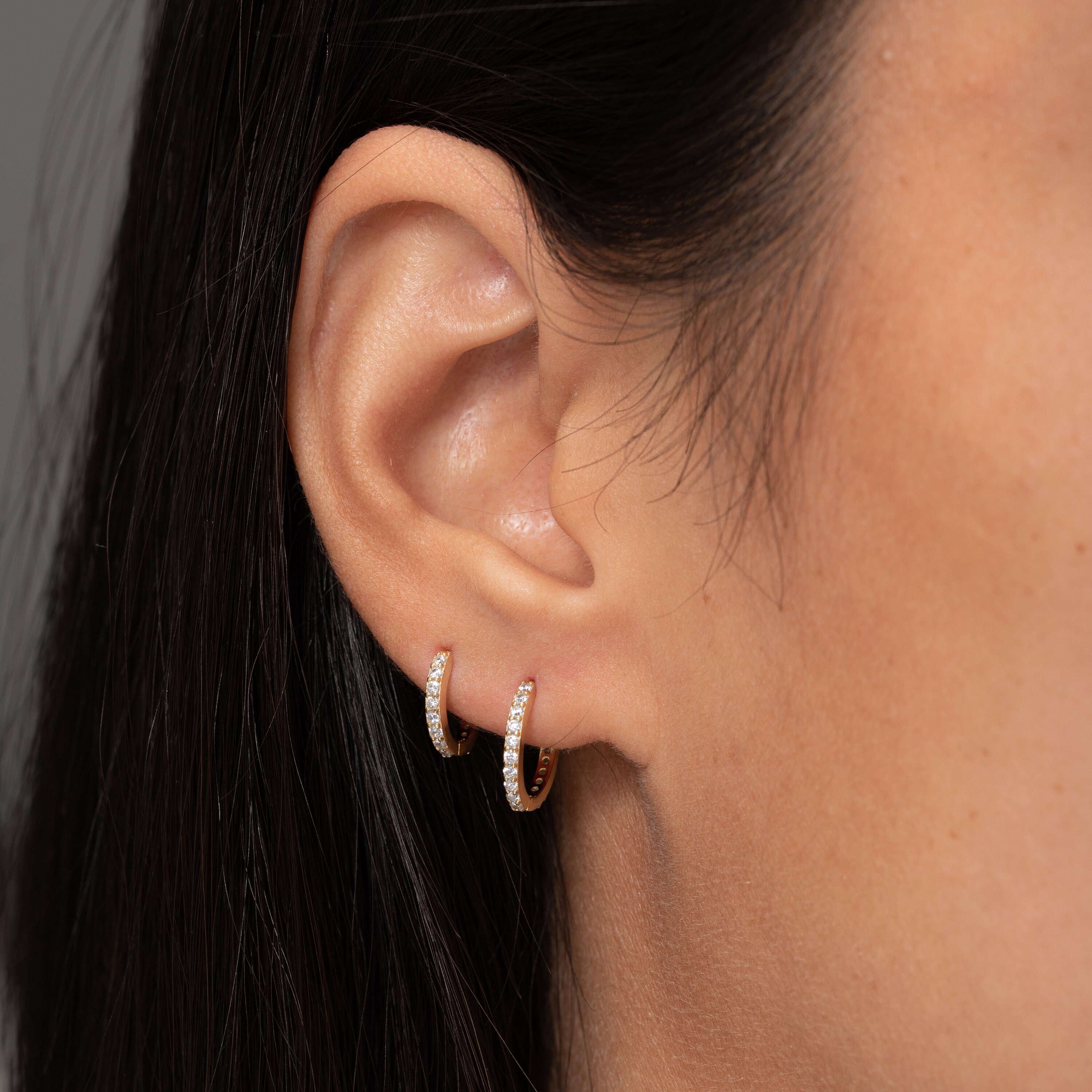 Gold Huggie Hoop Earrings Earlobe Hoopround Hoop Earrings - Etsy UK