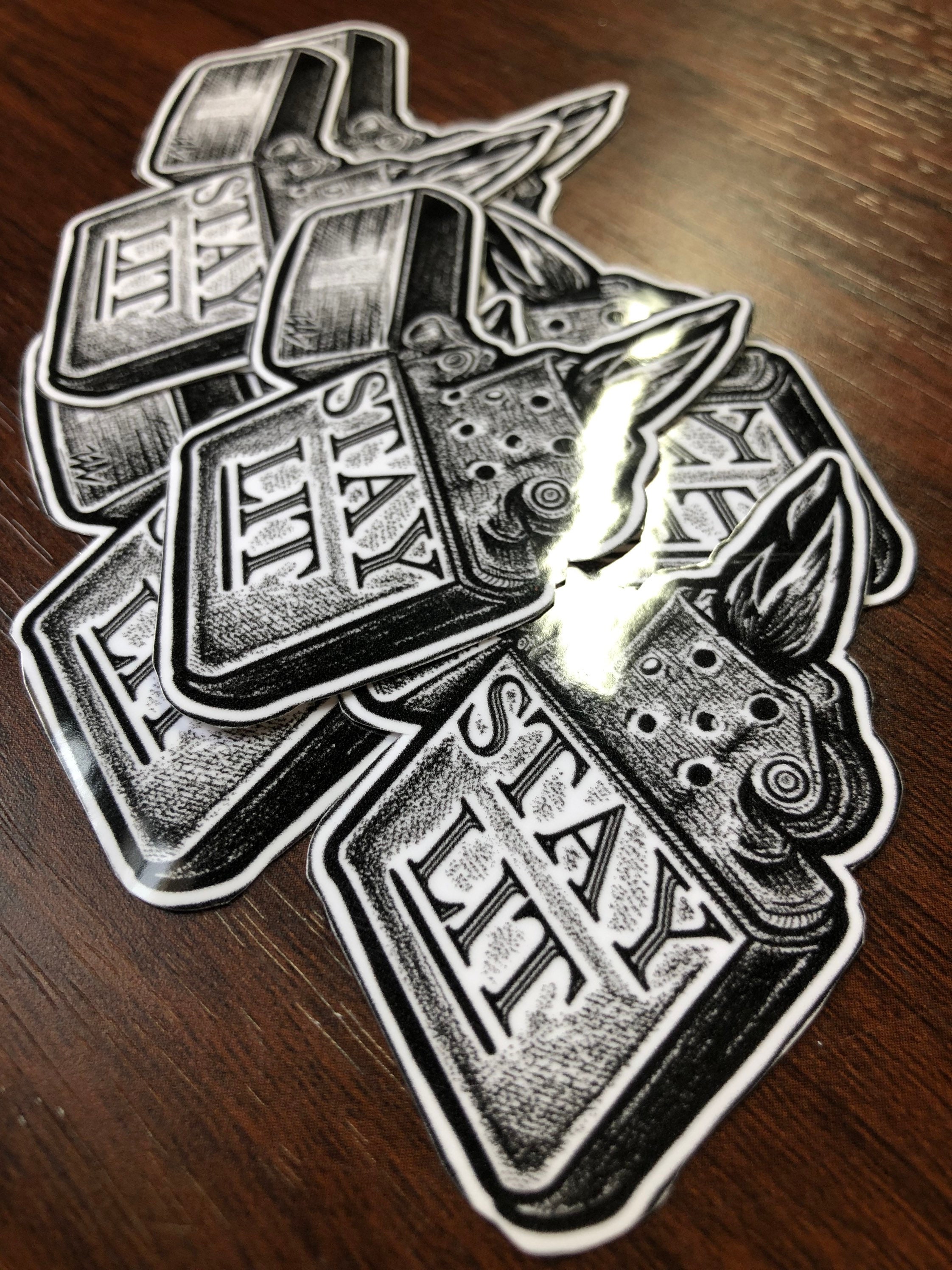 Decals & Skins Laptop Metalhead Sticker Stay Lit Zippo Lighter Sticker ...