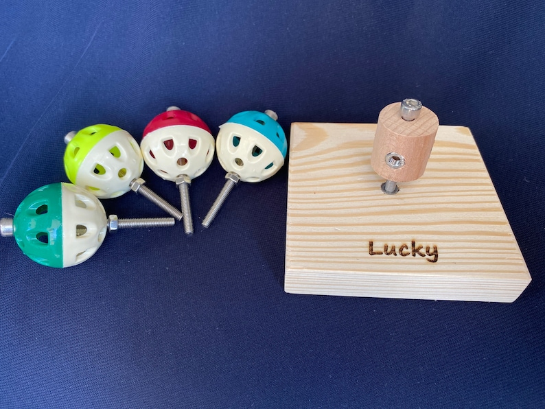 Custom Rotating Cat Toy With Bell Balls Wooden Cat Toy | Etsy