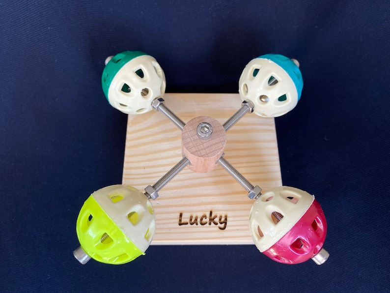 Custom Rotating Cat Toy With Bell Balls Wooden Cat Toy - Etsy