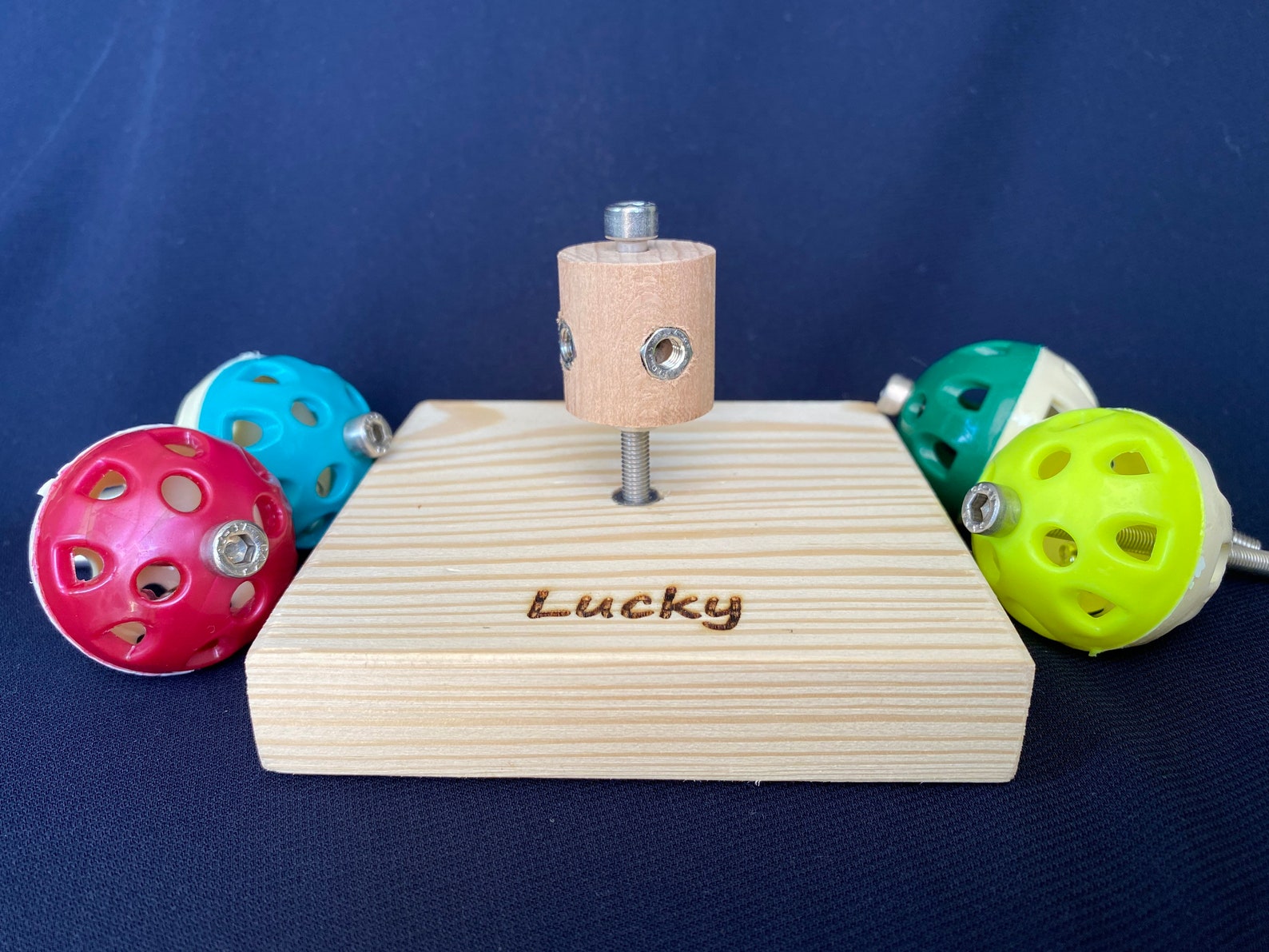 Custom Rotating Cat Toy With Bell Balls Wooden Cat Toy - Etsy