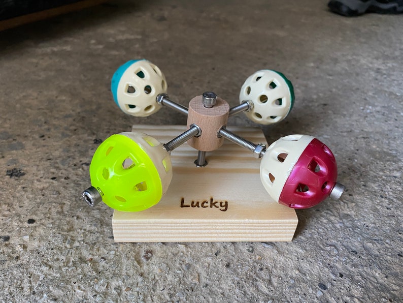 Custom Rotating Cat Toy With Bell Balls Wooden Cat Toy | Etsy