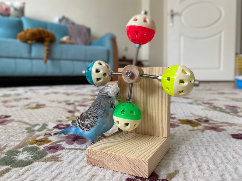 Rotating Bird Toy With Bell Budgie Toy Parakeet Toy Parrot | Etsy