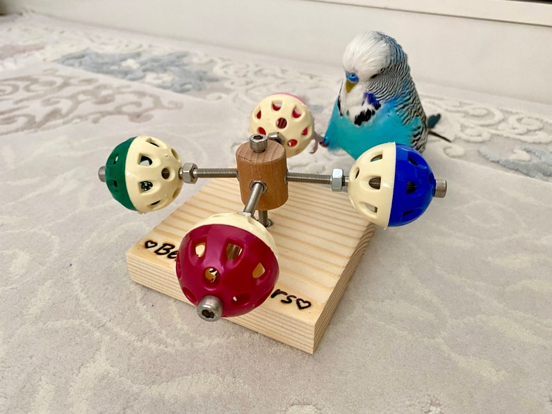 Personalized Rotating Balls Toy for Birds With Bell Budgie | Etsy