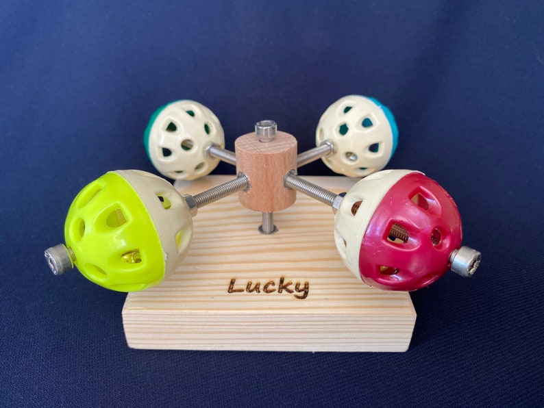 Custom Rotating Cat Toy With Bell Balls Wooden Cat Toy | Etsy