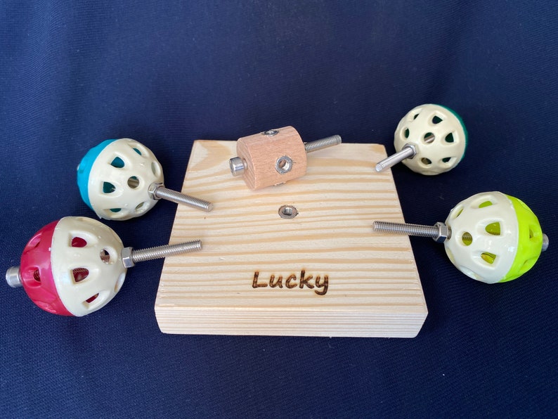 Custom Rotating Cat Toy With Bell Balls Wooden Cat Toy | Etsy