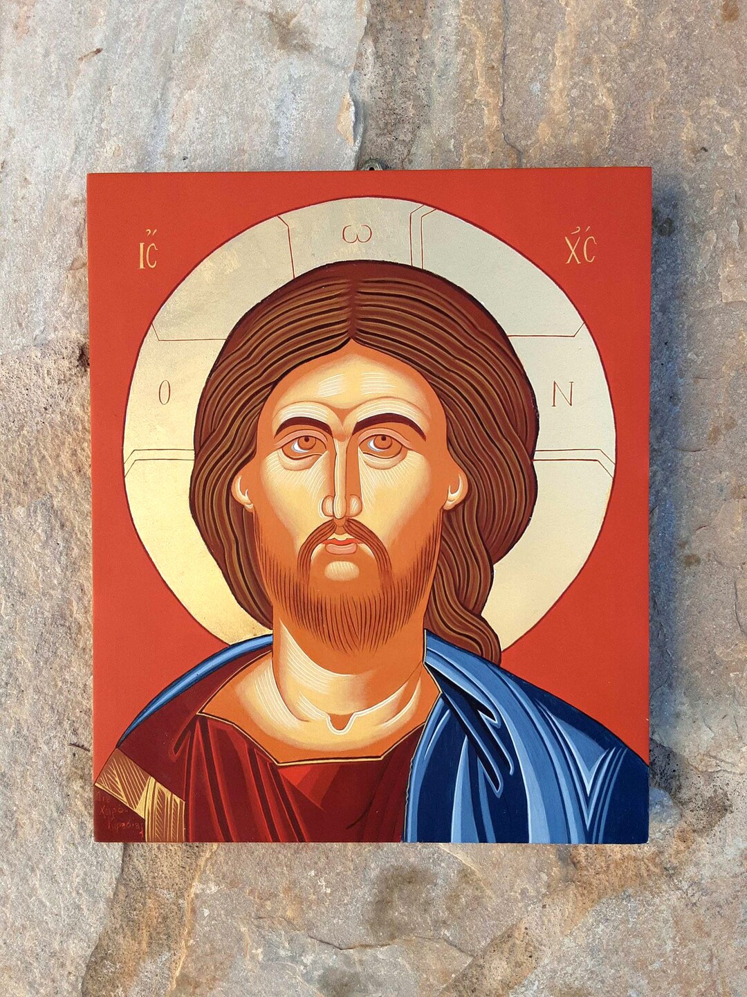 Jesus Christ. Hand Painted Icon Art Byzantine Orthodox Icon Iconography ...