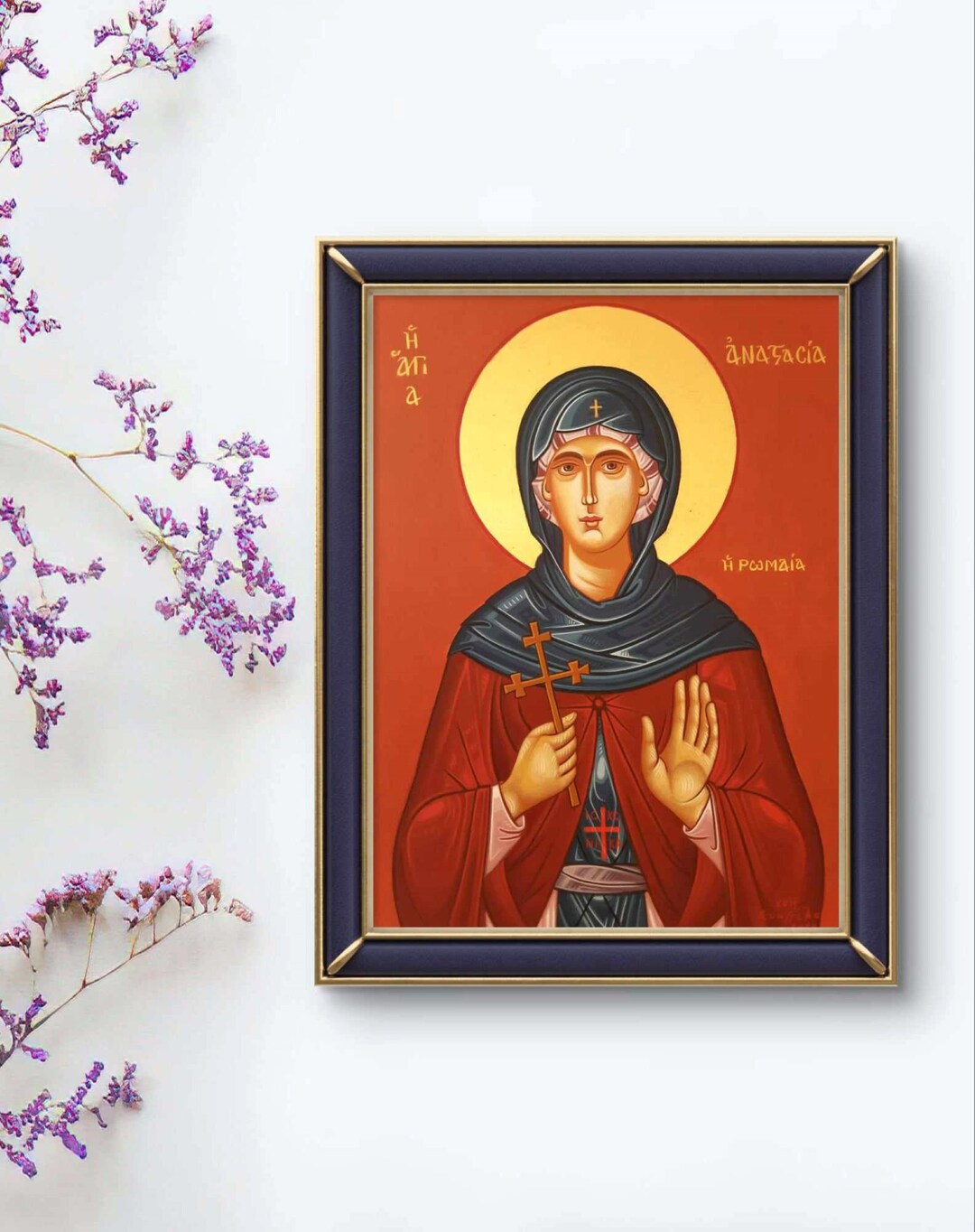 Saint Anastasia Byzantine Icon: Hand-painted Orthodox Art – 22x30 Cm - Etsy