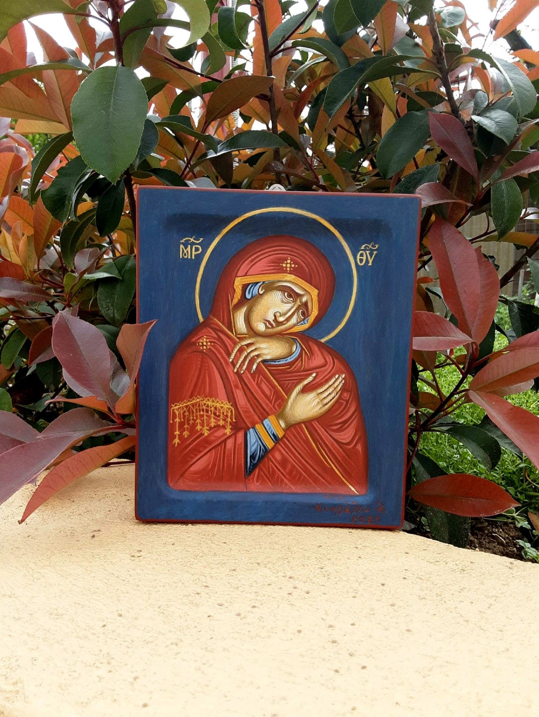Theotokos, Virgin Mary. Hand Painted Icon Art Byzantine Orthodox Icon ...