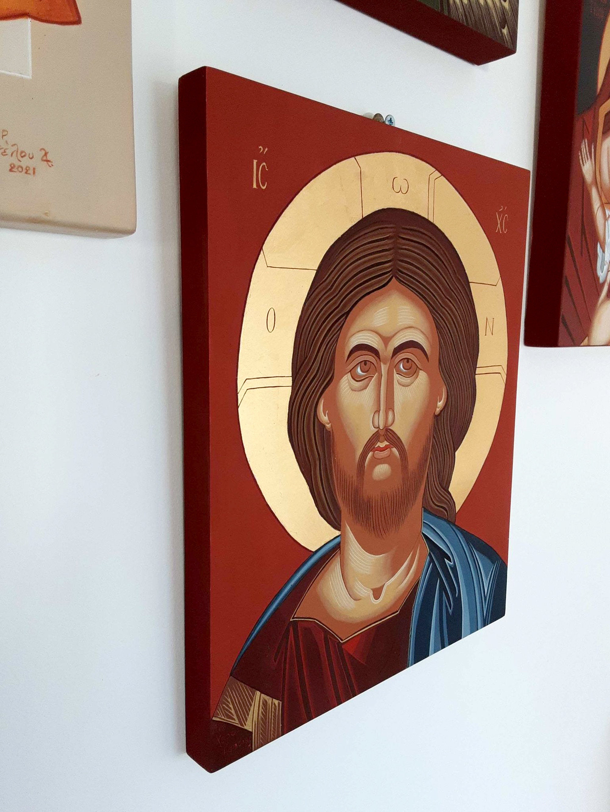 Jesus Christ. Hand Painted Icon Art Byzantine Orthodox Icon Iconography ...