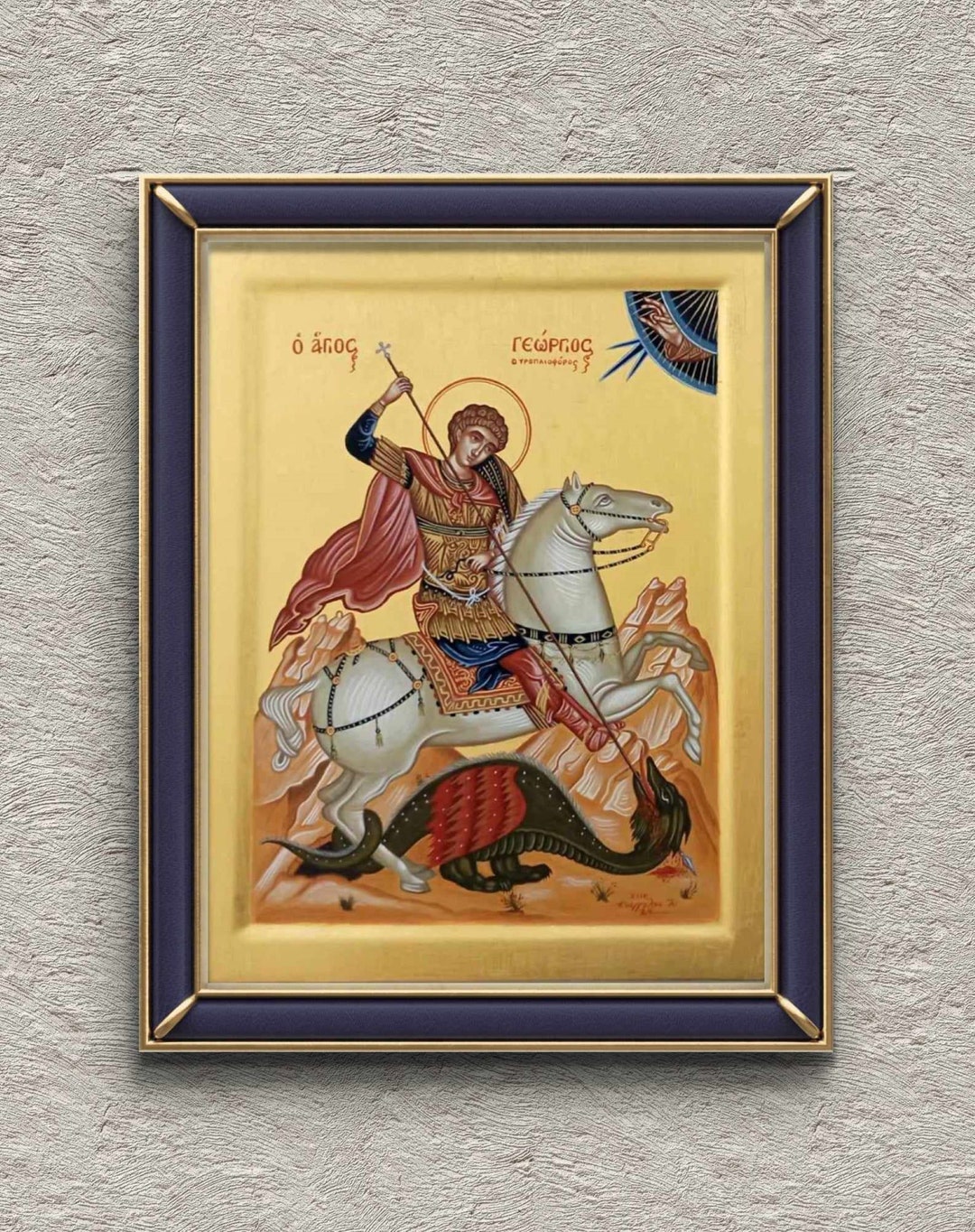 Saint George. Hand Painted Icon Art Byzantine Orthodox Icon Iconography ...