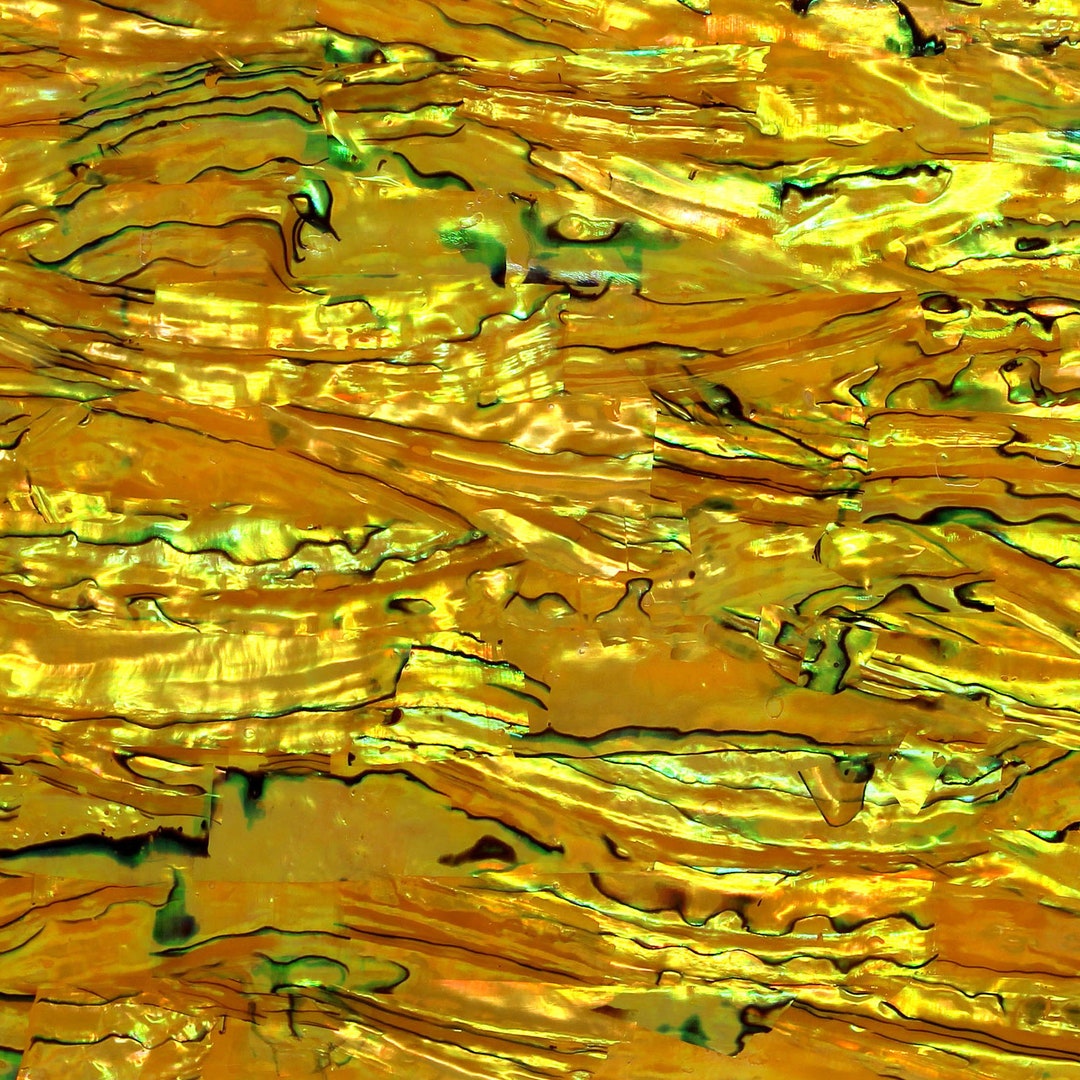 Imperial Yellow Abalone Shell Veneer 5.5" X 9.5" for Inlay, Laser ...