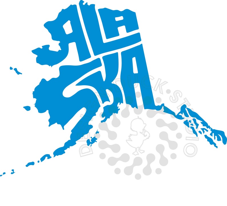 Alaska State Typography, Alaska State Map, Alaska Word Art, Alaska - Etsy