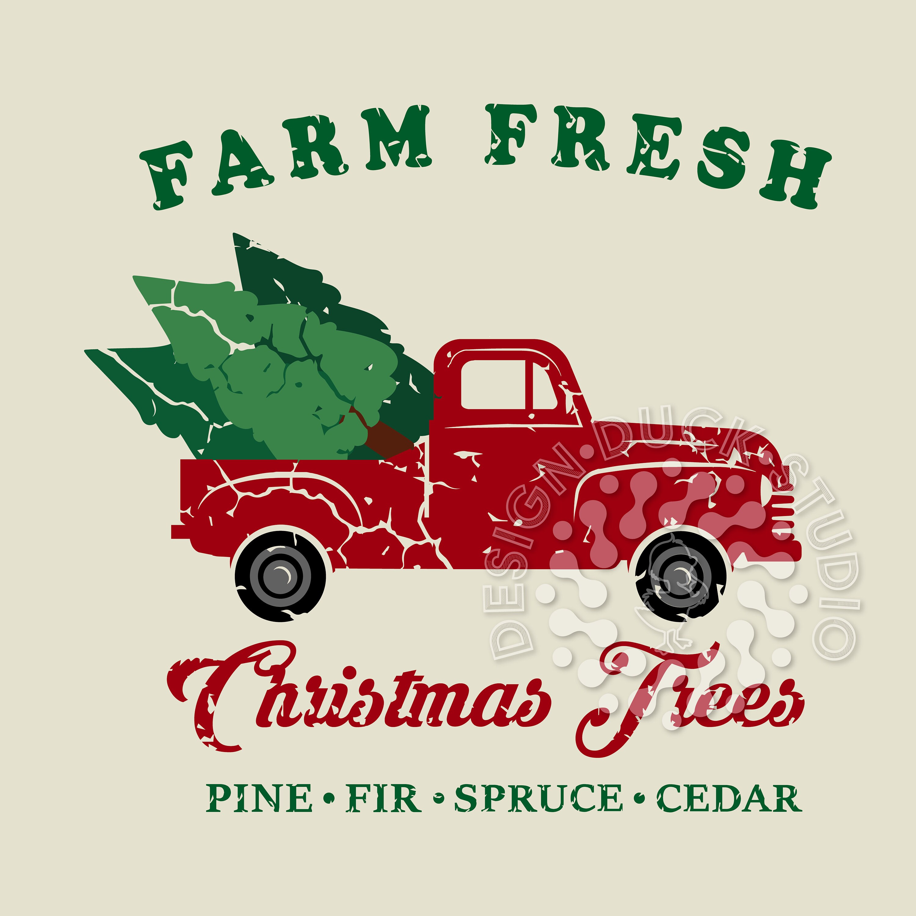 Christmas Tree Truck SVG Farm Fresh SVG Cut File Vinyl Decal File for ...