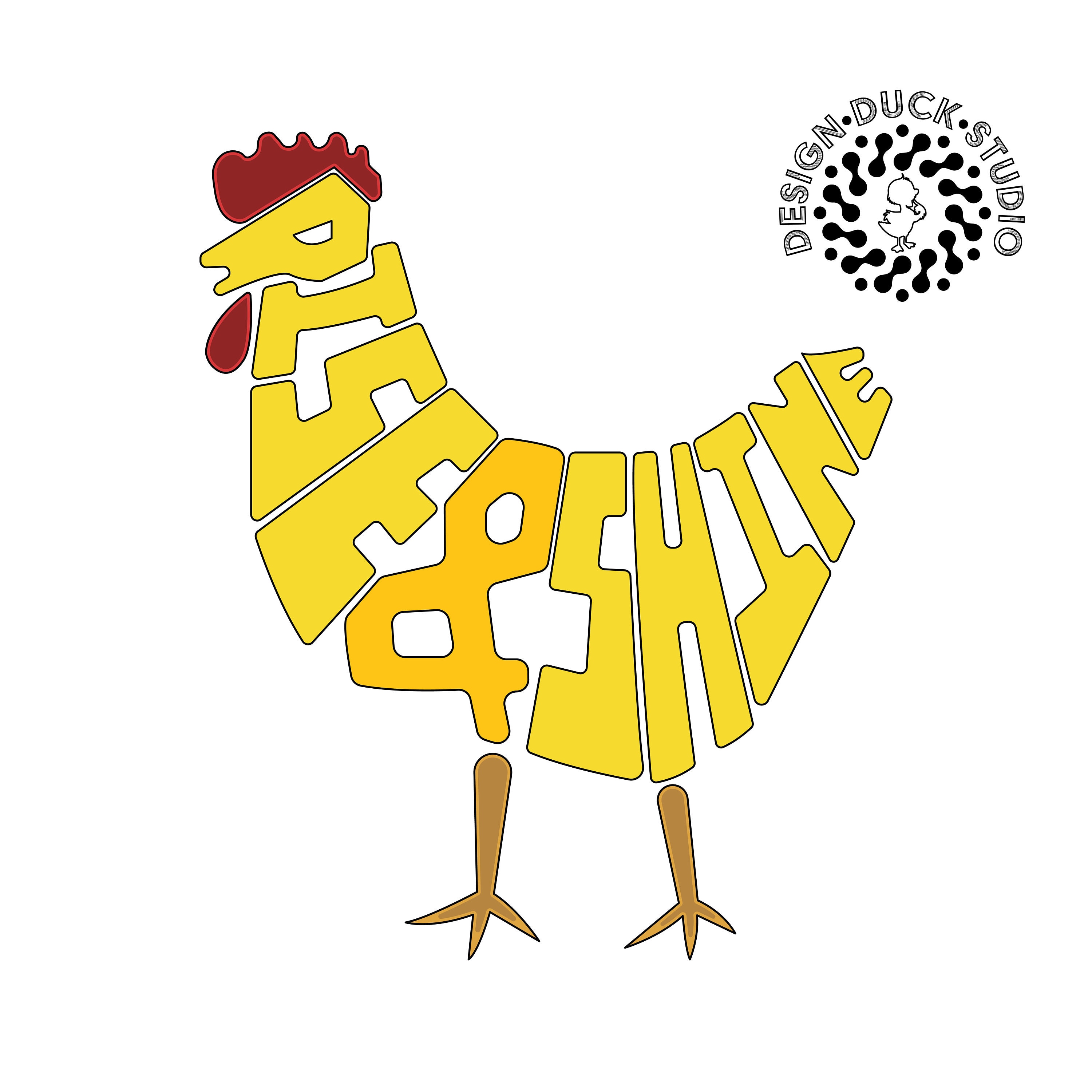 Rise & Shine Rooster Shape Typography Word Art SVG, Rooster Shape ...