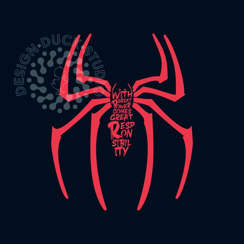 With Great Power Comes Great Responsibility, Spider-man Svg, Superhero ...