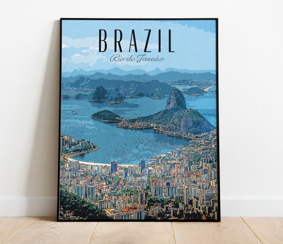 Brazil Vintage Digital Print Brazil Art Prints Rio Travel | Etsy UK
