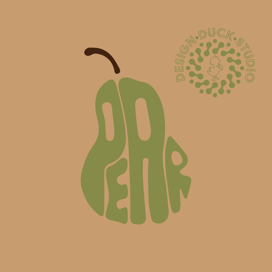 Pear Typography Word Art SVG, Pear Shape Design, Pear Art - Etsy