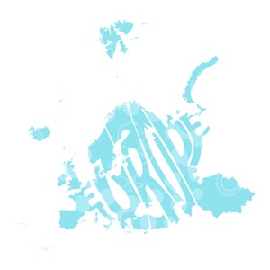 Continents Typography, World Map, World Word Art, Continent Name Inside ...