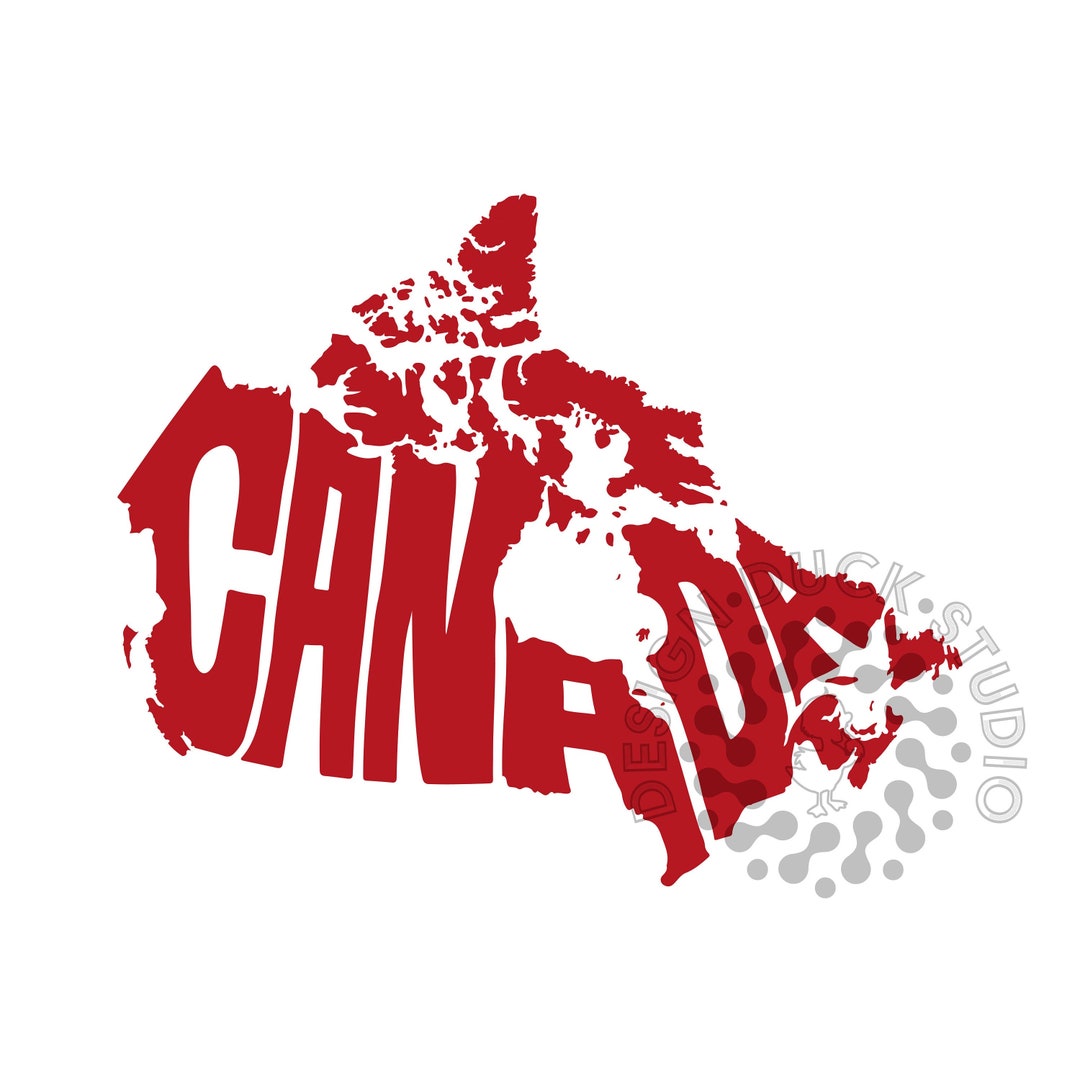 Canada Typography, Canada Map, Canada Word Art, Country Name Inside ...