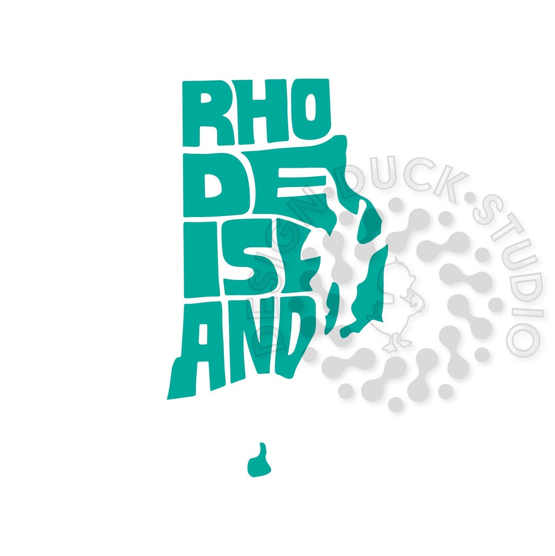 Rhode Island State Typography, Rhode Island State Map, Rhode Island ...