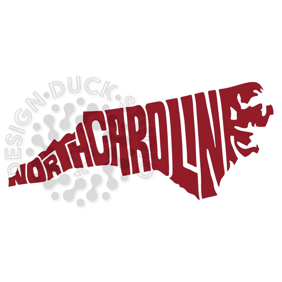 North Carolina State Typography, North Carolina State Map, North ...