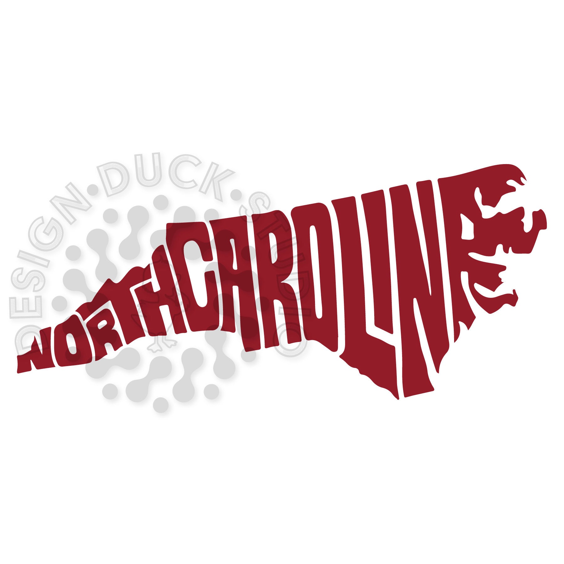 North Carolina State Typography, North Carolina State Map, North ...