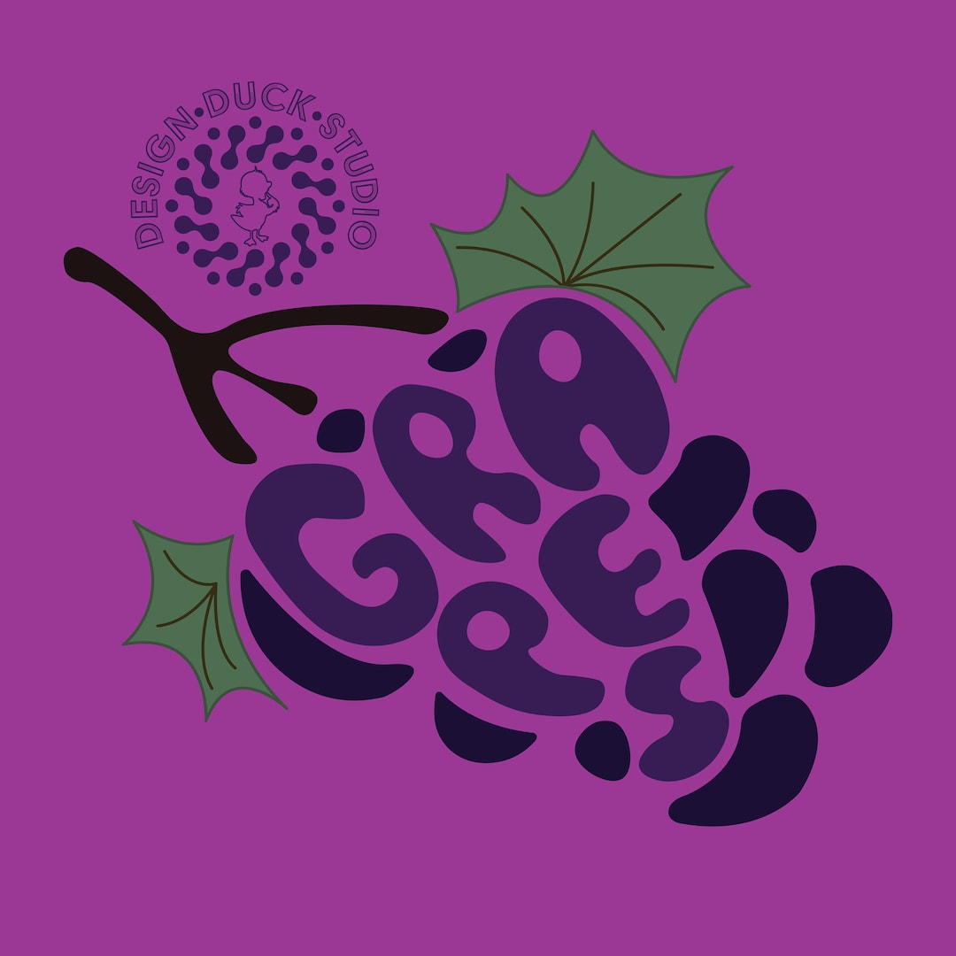 Grapes Typography Word Art SVG, Grapes Shape Design, Grapes Art - Etsy