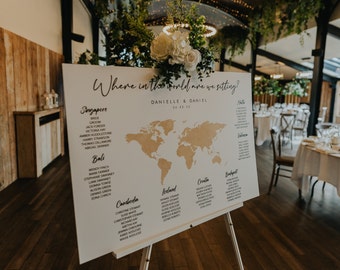 World Map Wedding Table Plan - Etsy