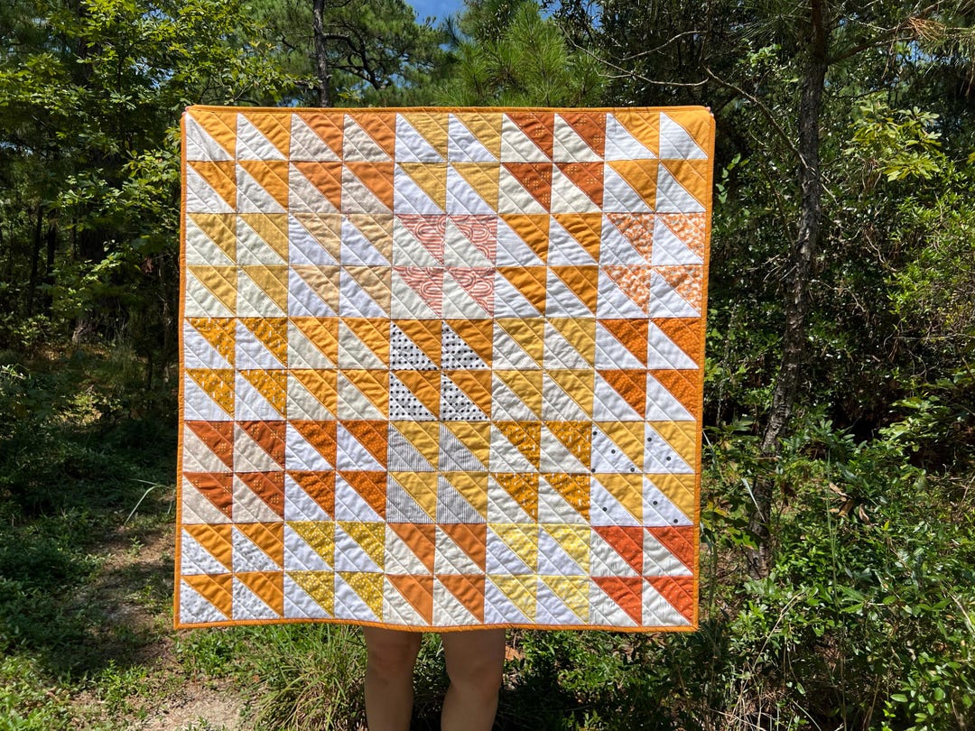 Gold Sugar Cube Quilt - Toddler Quilt - Handmade Quilt - Gender Neutral ...