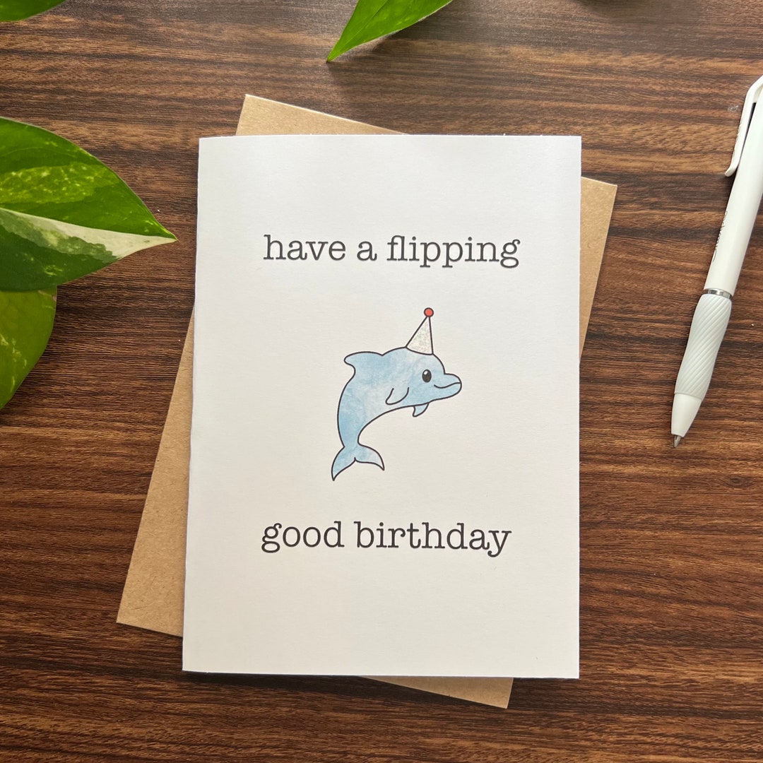 PRINTABLE - Dolphin Birthday Handmade Greeting Card - Etsy