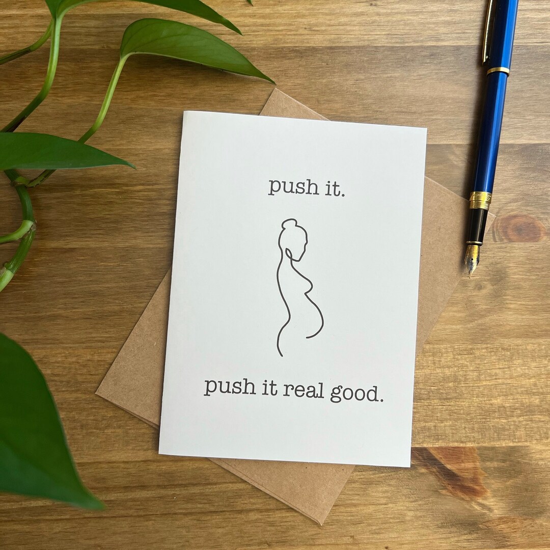 Push It Baby Pregnancy Handmade Greeting Card - Etsy