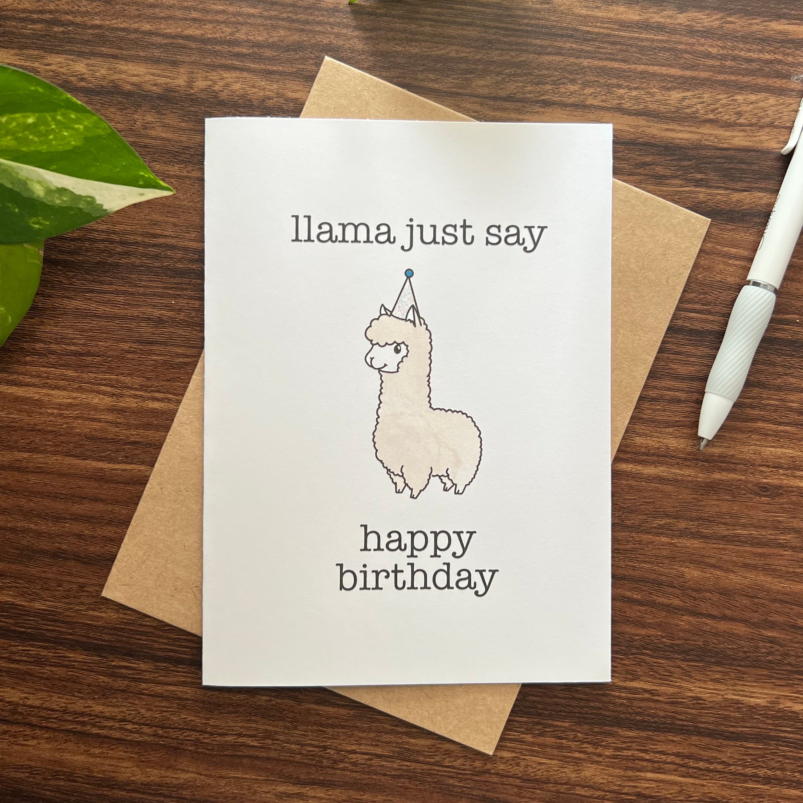 PRINTABLE - Llama Birthday Handmade Greeting Card - Etsy