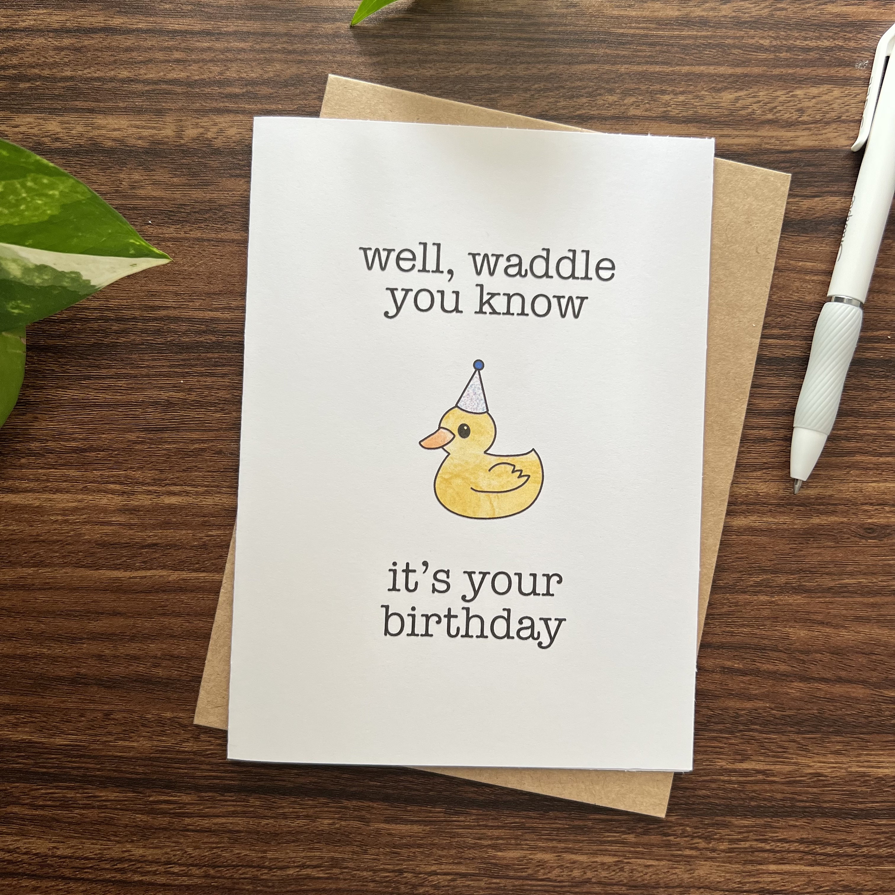 PRINTABLE - Duck Waddle Birthday Handmade Greeting Card - Etsy