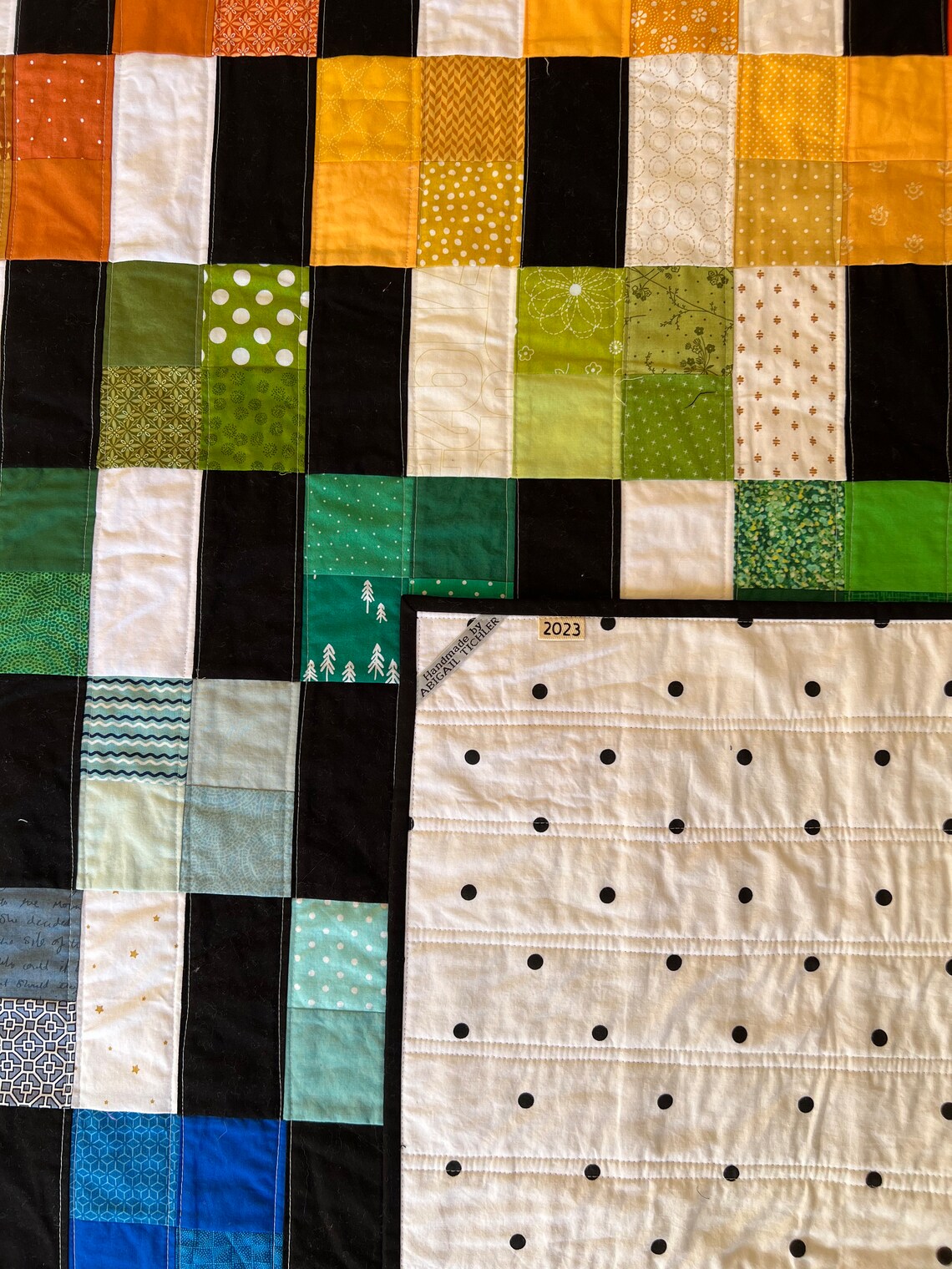 Handmade Best Friend Quilt - Completed - Rainbow - Black and White ...