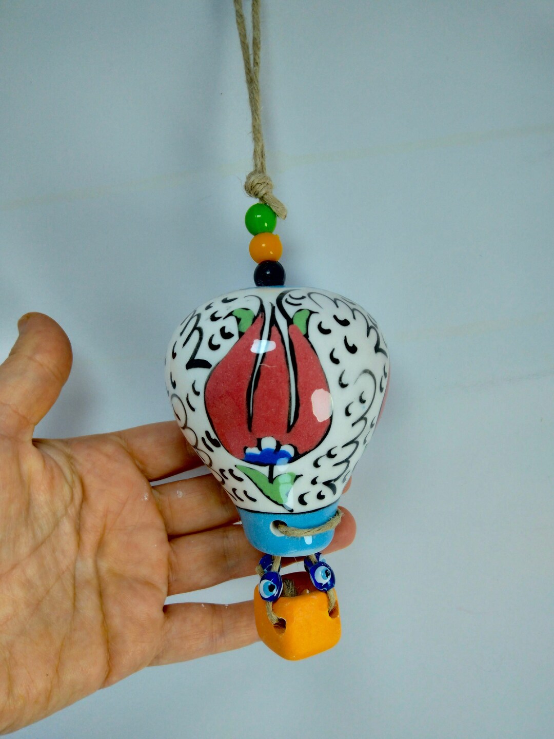 Small Ceramic Flying Balloon Wall Decor, Turkish Handmade Cappadocia ...