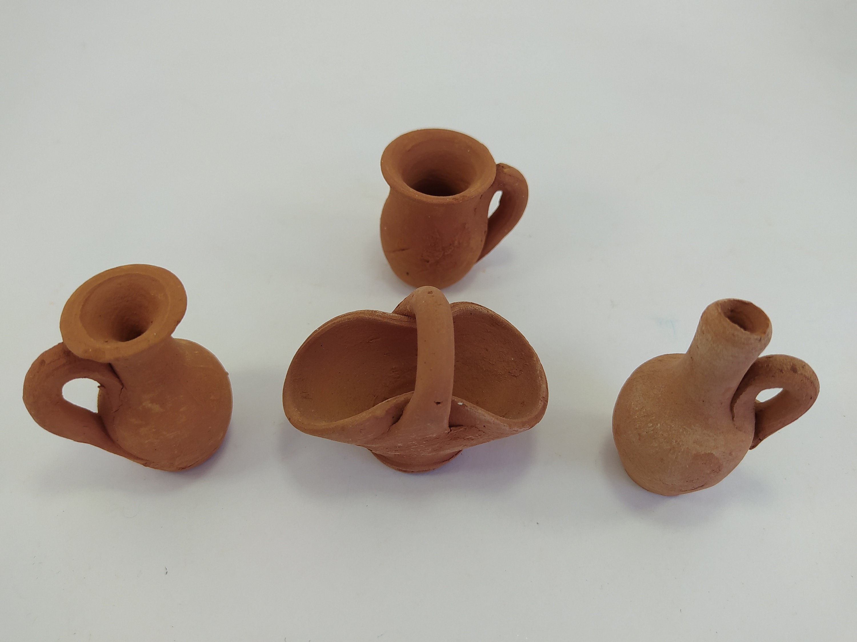 Miniature Pottery Set of Four Turkish Terra Cotta Clay Eartenware - Etsy