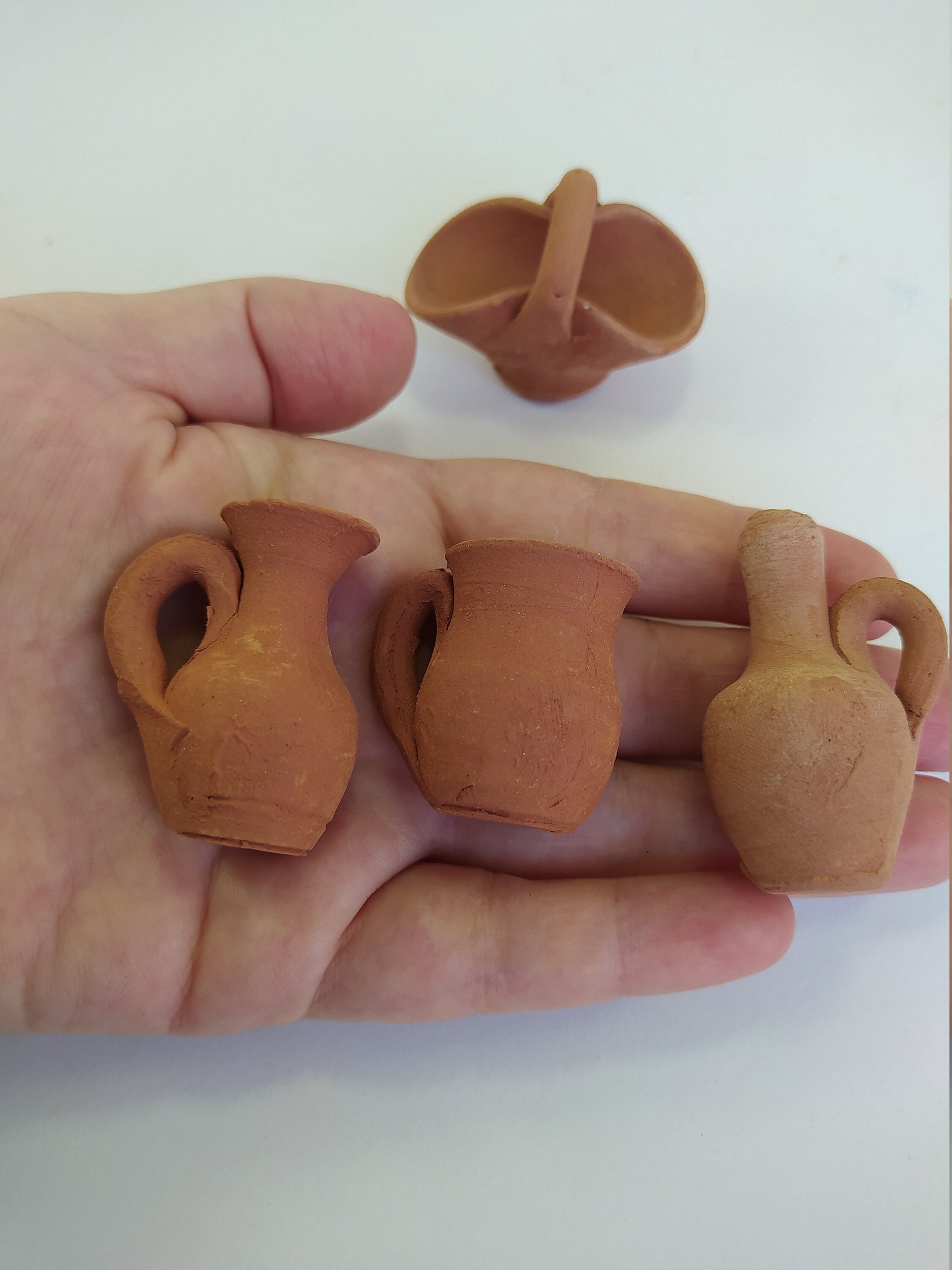 Miniature Pottery Set of Four Turkish Terra Cotta Clay Eartenware - Etsy