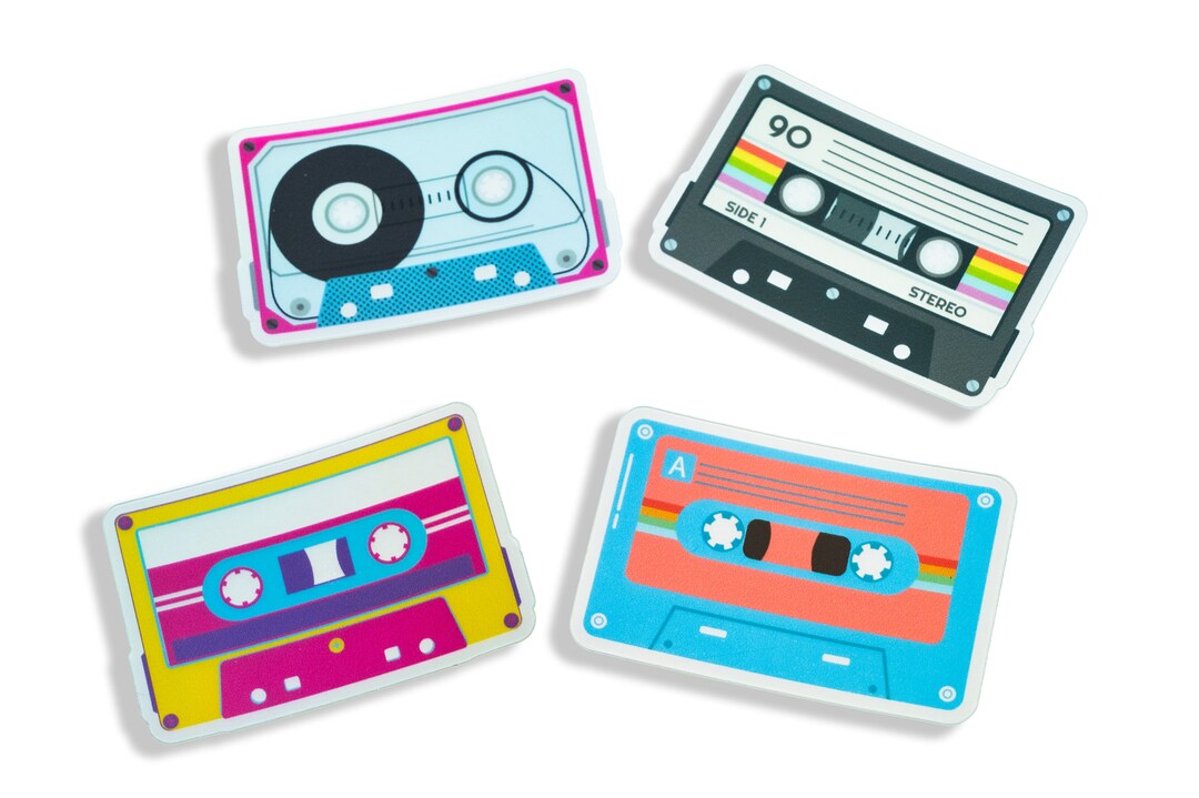 Holographic Cassette Tape Sticker Set Pack of 4 Shimmering Stickers - Etsy