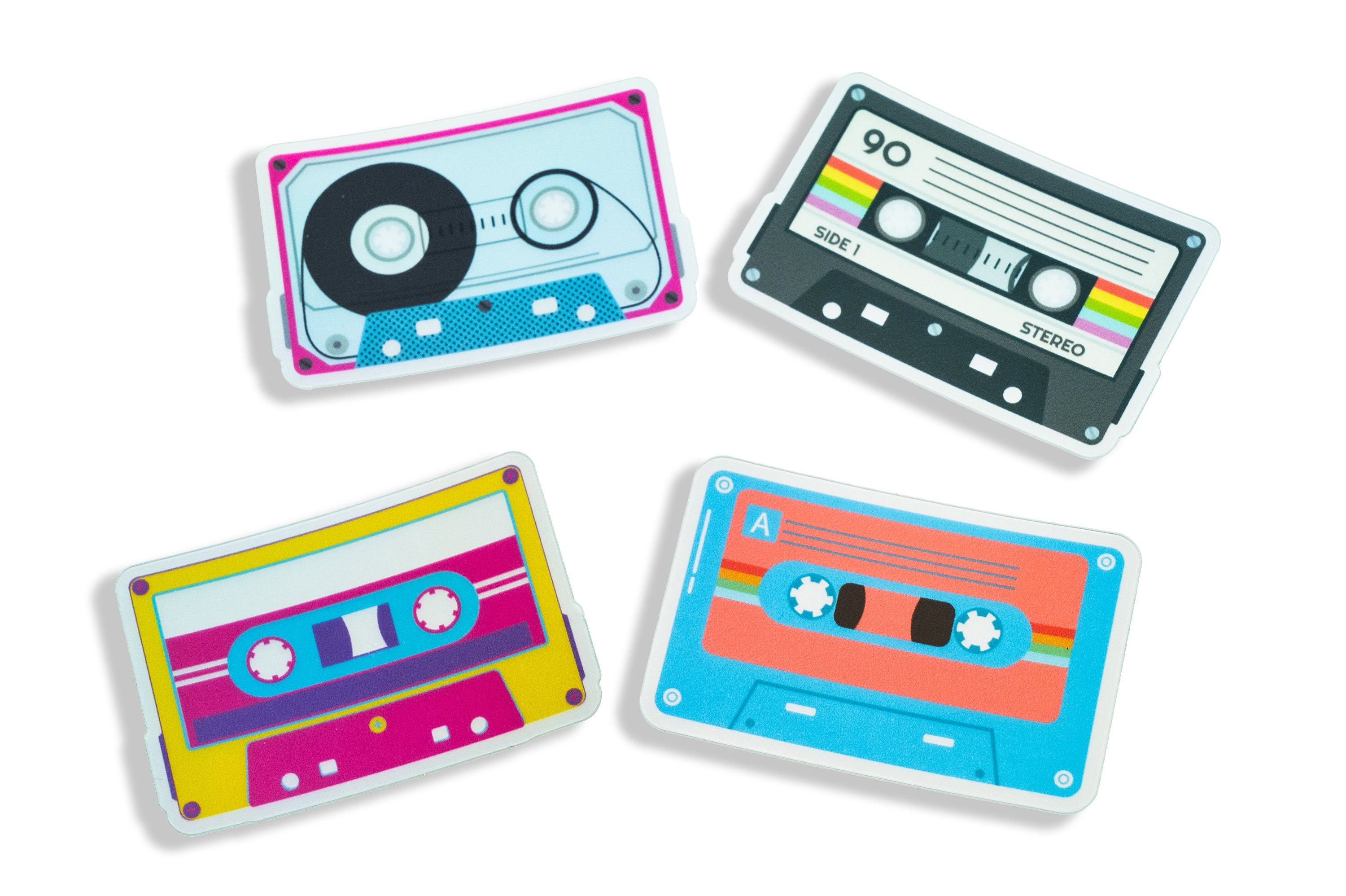 Holographic Cassette Tape Sticker Set Pack of 4 Shimmering Stickers - Etsy