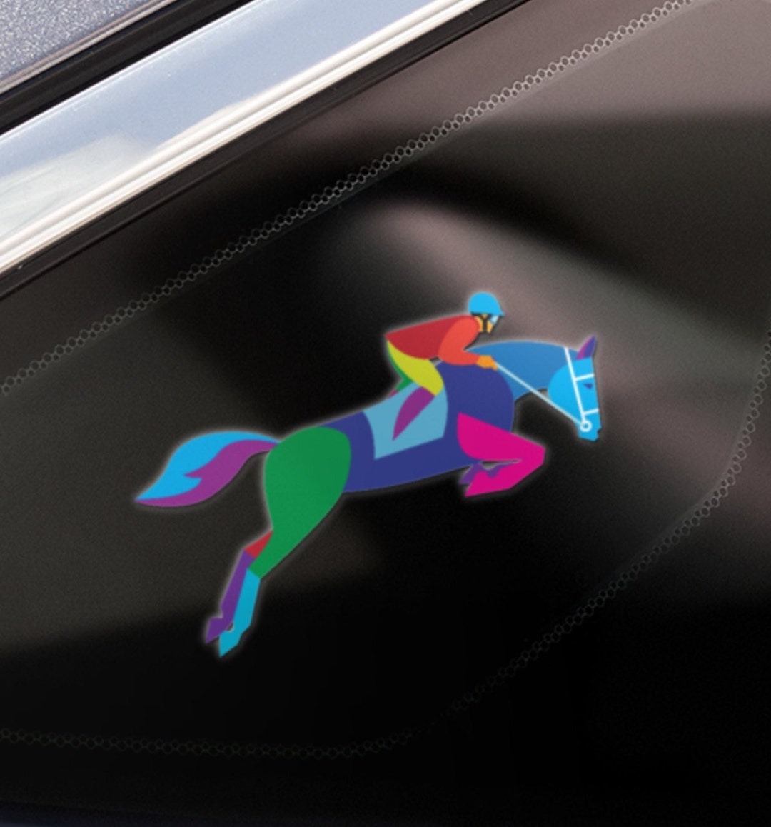 Equestrian Horse Jumping Vinyl Sticker - Etsy