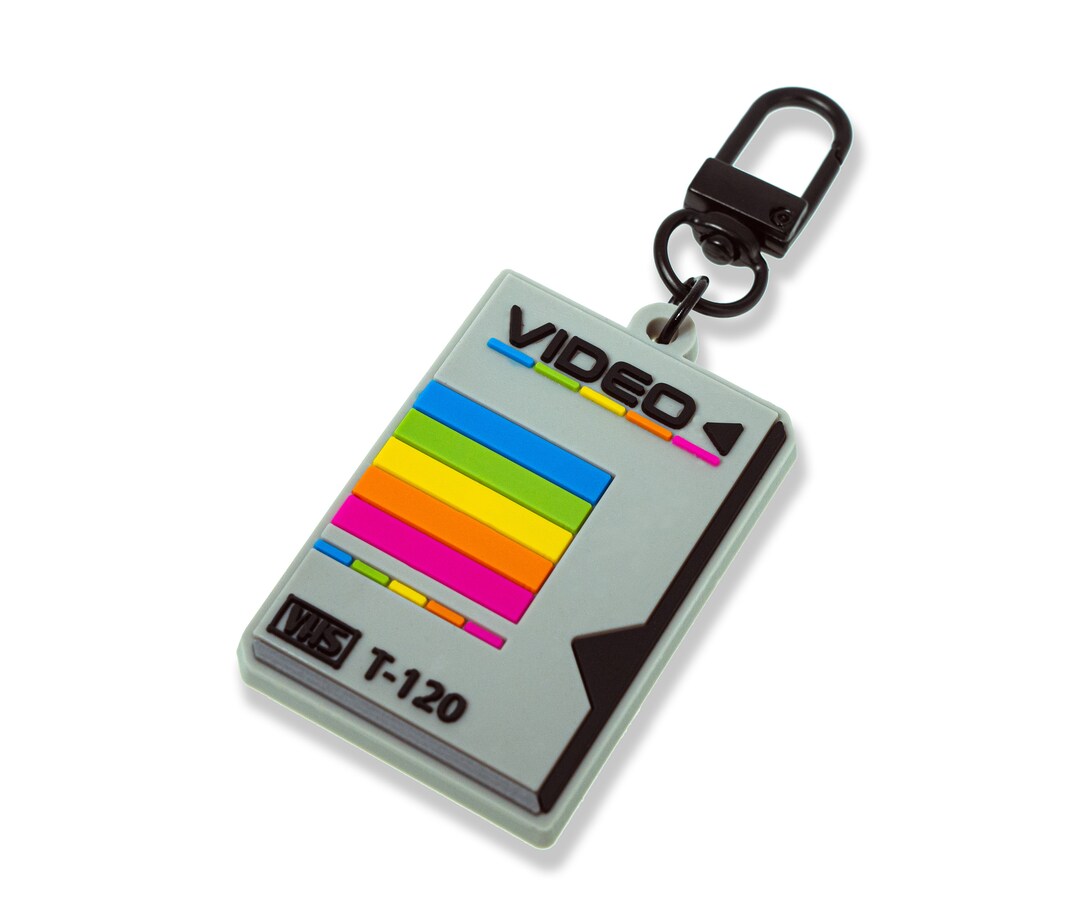 Vintage VHS Tape Sleeve Rubber Keychain - Etsy