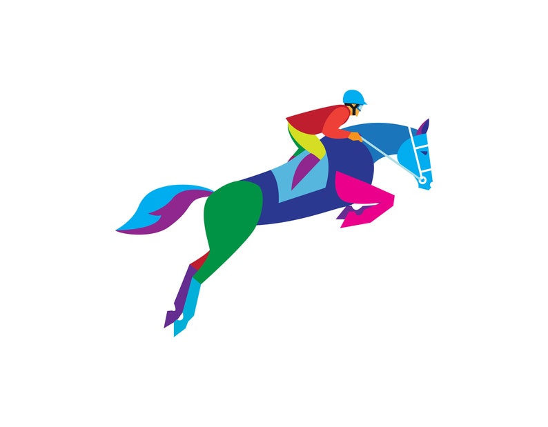 Equestrian Horse Jumping Vinyl Sticker - Etsy