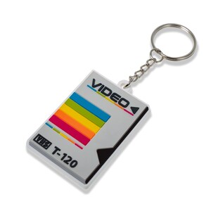 Vintage VHS Tape Sleeve Rubber Keychain Charm - Etsy