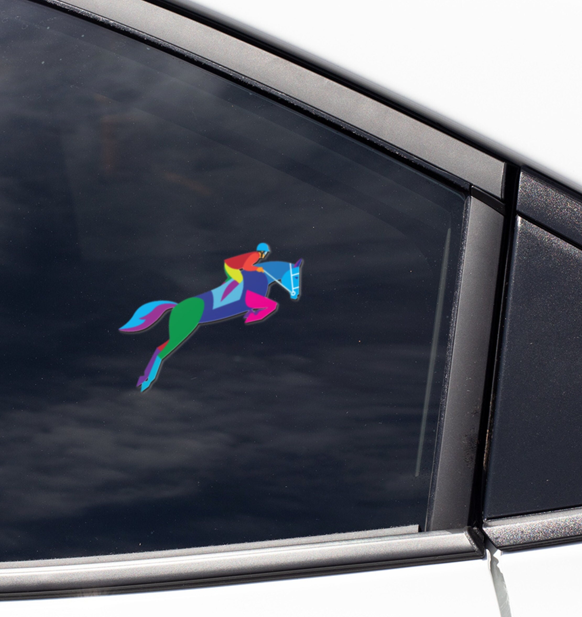 Equestrian Horse Jumping Vinyl Sticker - Etsy